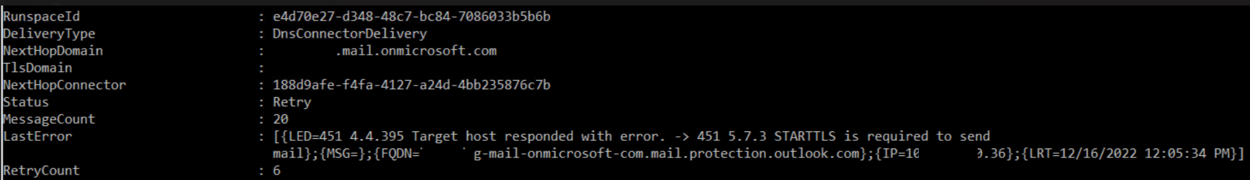 Email Stuck in Queue DnsConnectorDelivery Exchange Hybrid - Microsoft Q&A