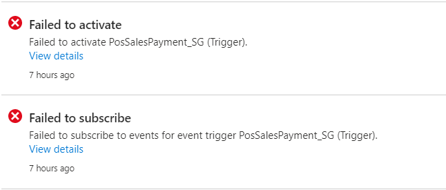 Errors when trying to create a storage event trigger in Synapse pipeline - Microsoft Q&A