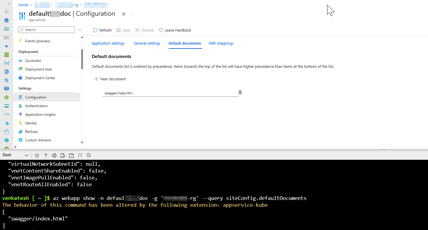 How To Set Azure Webapp Default Document To Sub Directory Endpoint 1255