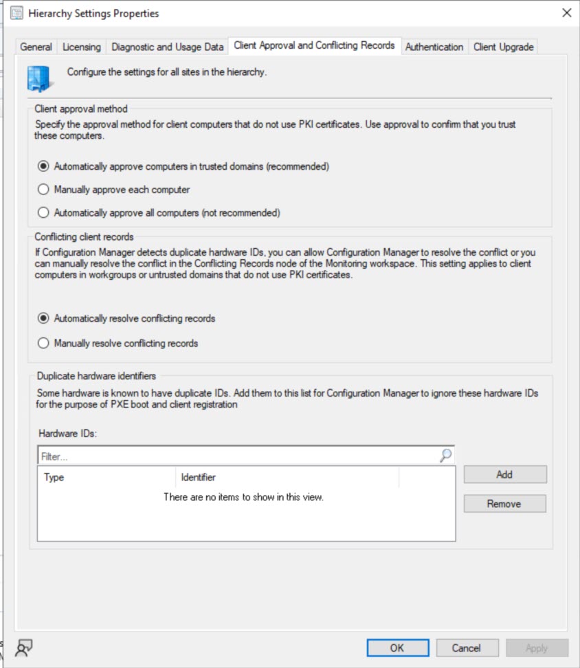 SCCM client - Not approved - Microsoft Q&A