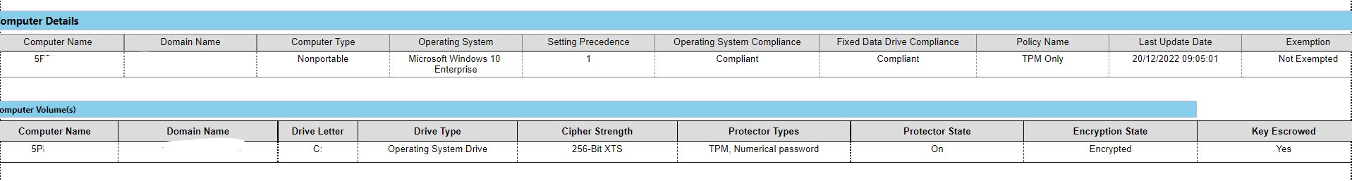 Bitlocker Recovery Keys Not In Db And Nfig Settings Microsoft Qanda