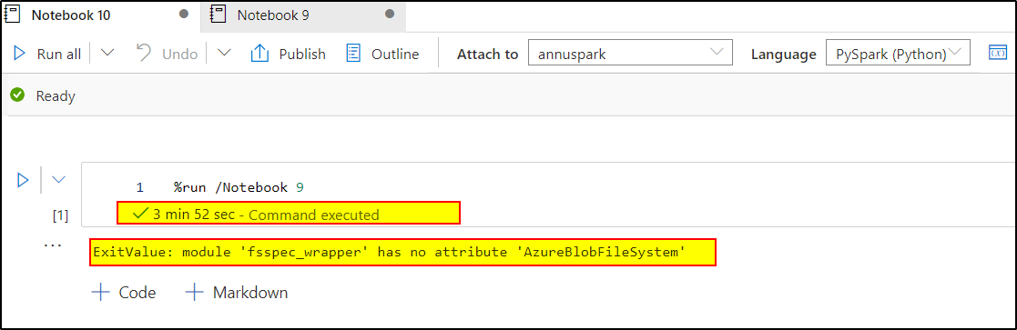 Called Synapse Notebook Cannot Execute Pandas Read Microsoft Qanda