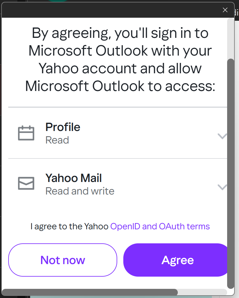 Can no longer sign in to yahoo email with Outlook 365 - Microsoft Q&A