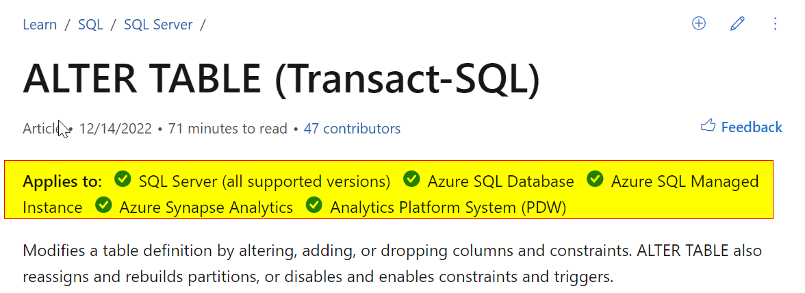 Syntax differences between Synapse and SQL Server 2019 - Microsoft Q&A Syntax differences between Synapse and SQL Server 2019 - Microsoft Q&A