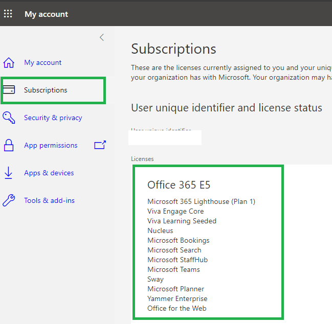Where do I find out if I have O365 business E5? - Microsoft Q&A