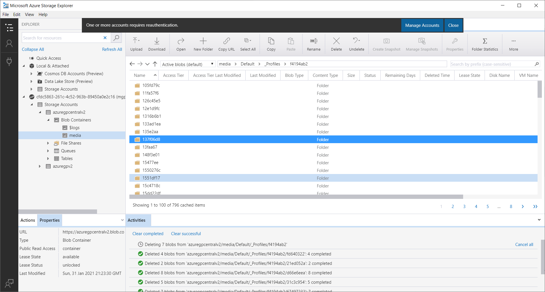 Unable To Delete Directory Of Blobs Microsoft Qanda