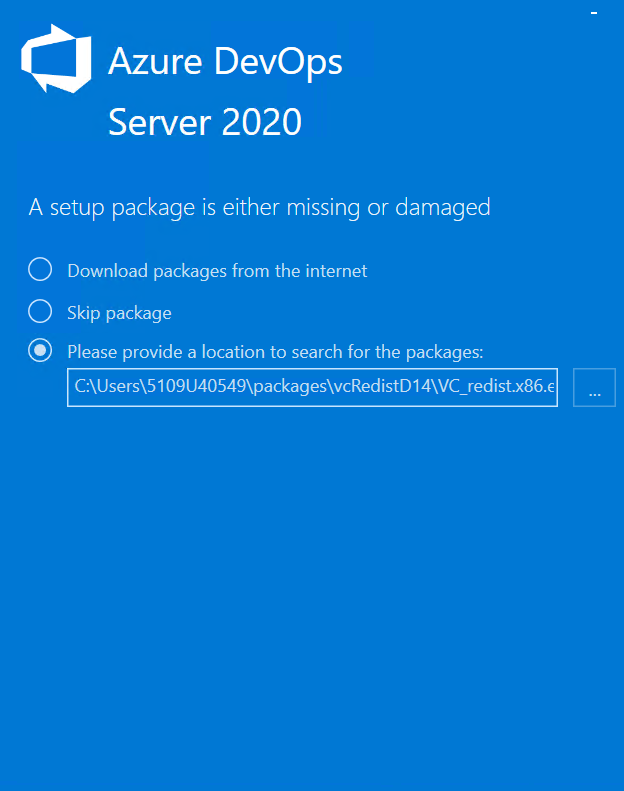 The DevOps installation package is broken - Microsoft Q&A