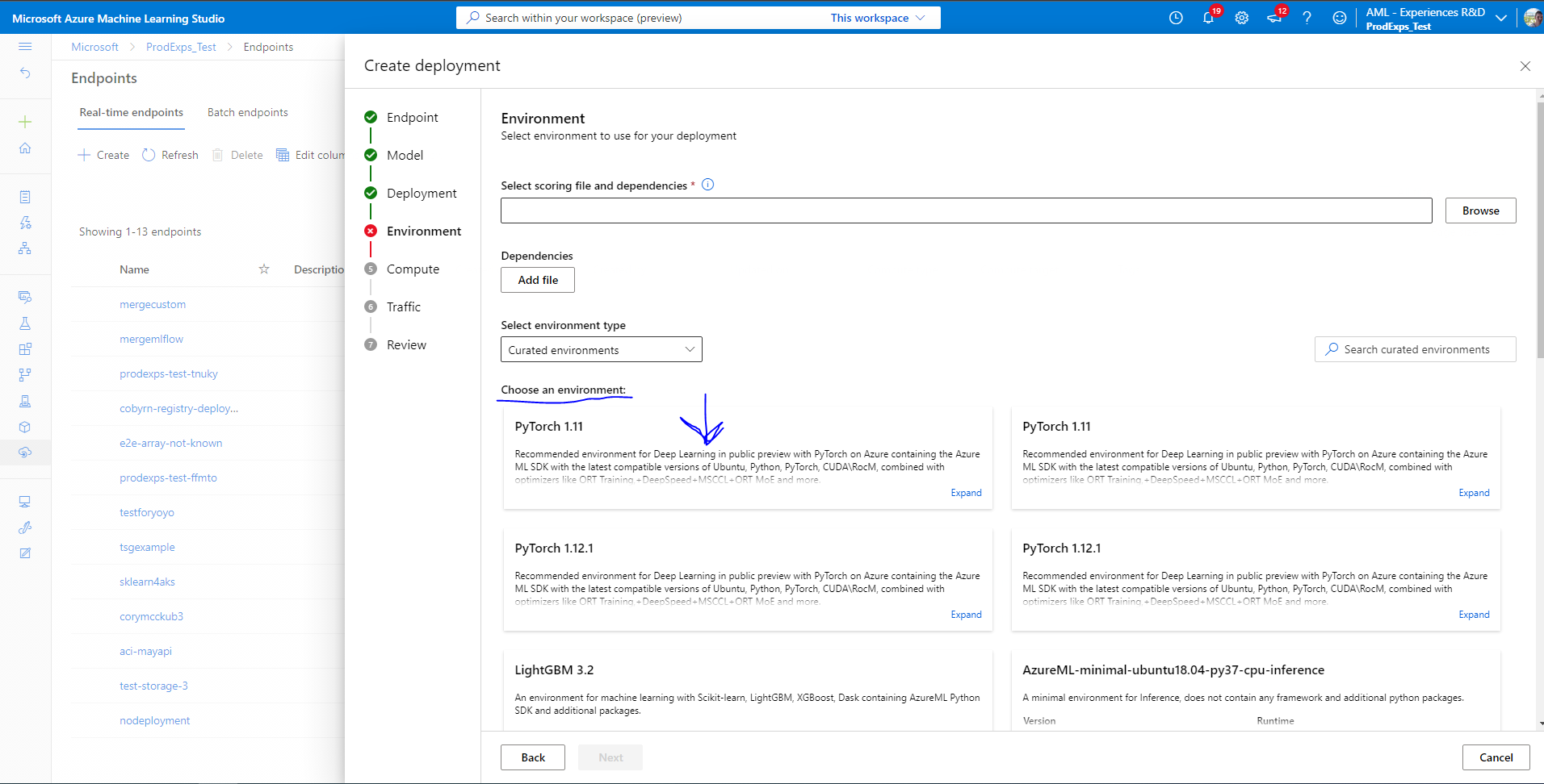 Selecting the Dependencies file in the Studio GUI for deploying to an ...