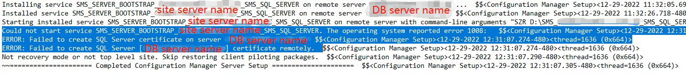 Fail To Create Sql Server Certificate During Mecm2203 Installation