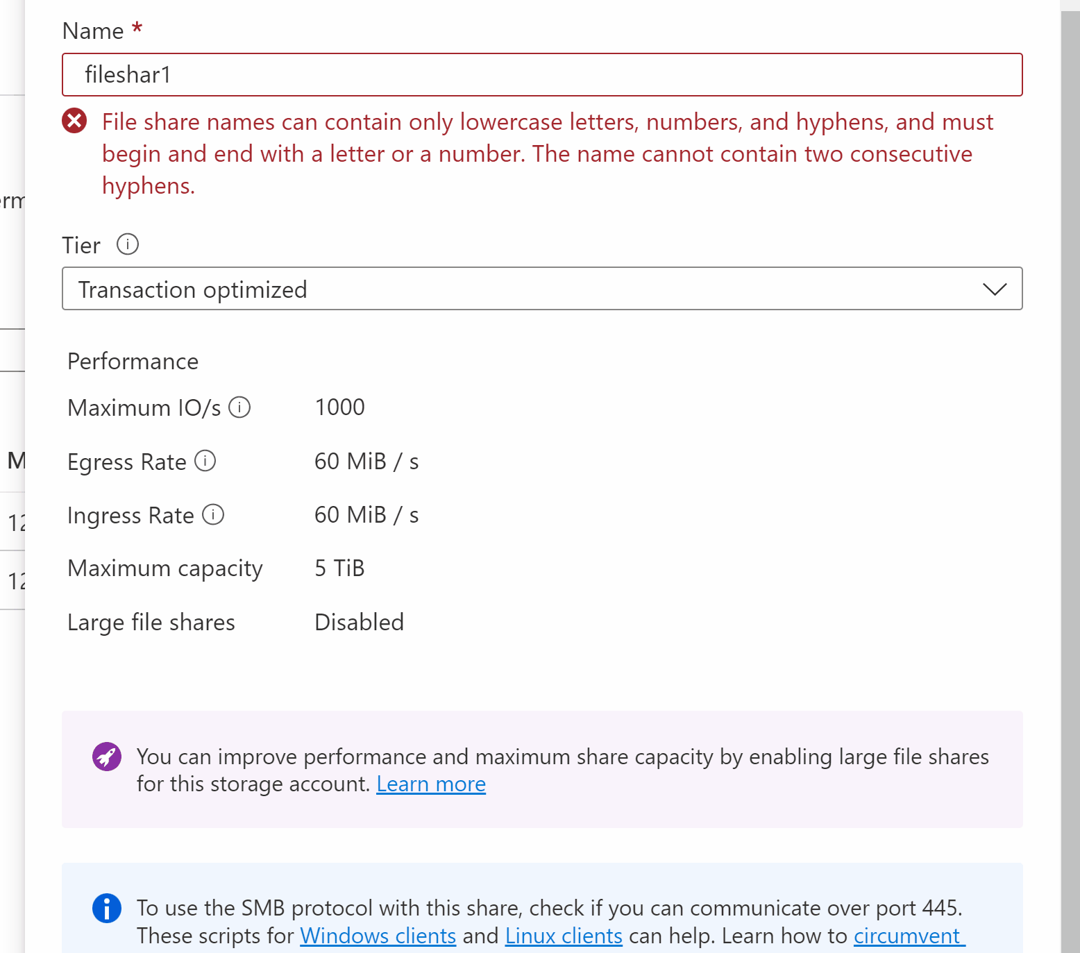 Cannot Create Azure File Share Due To Incorrect Name All Rules Are Followed Microsoft Qanda 9790