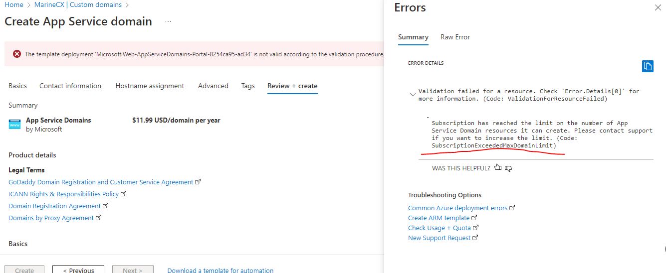 SUBSCRIPTION EXCEEDED MAX DOMAIN LIMIT - Microsoft Q&A