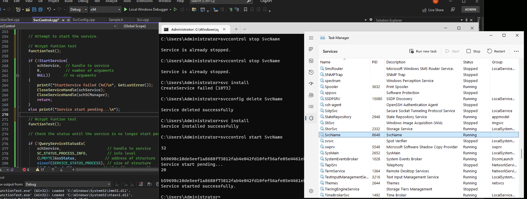 What does it mean by "CNG API cannot be called from StartService function"? - Microsoft Q&A