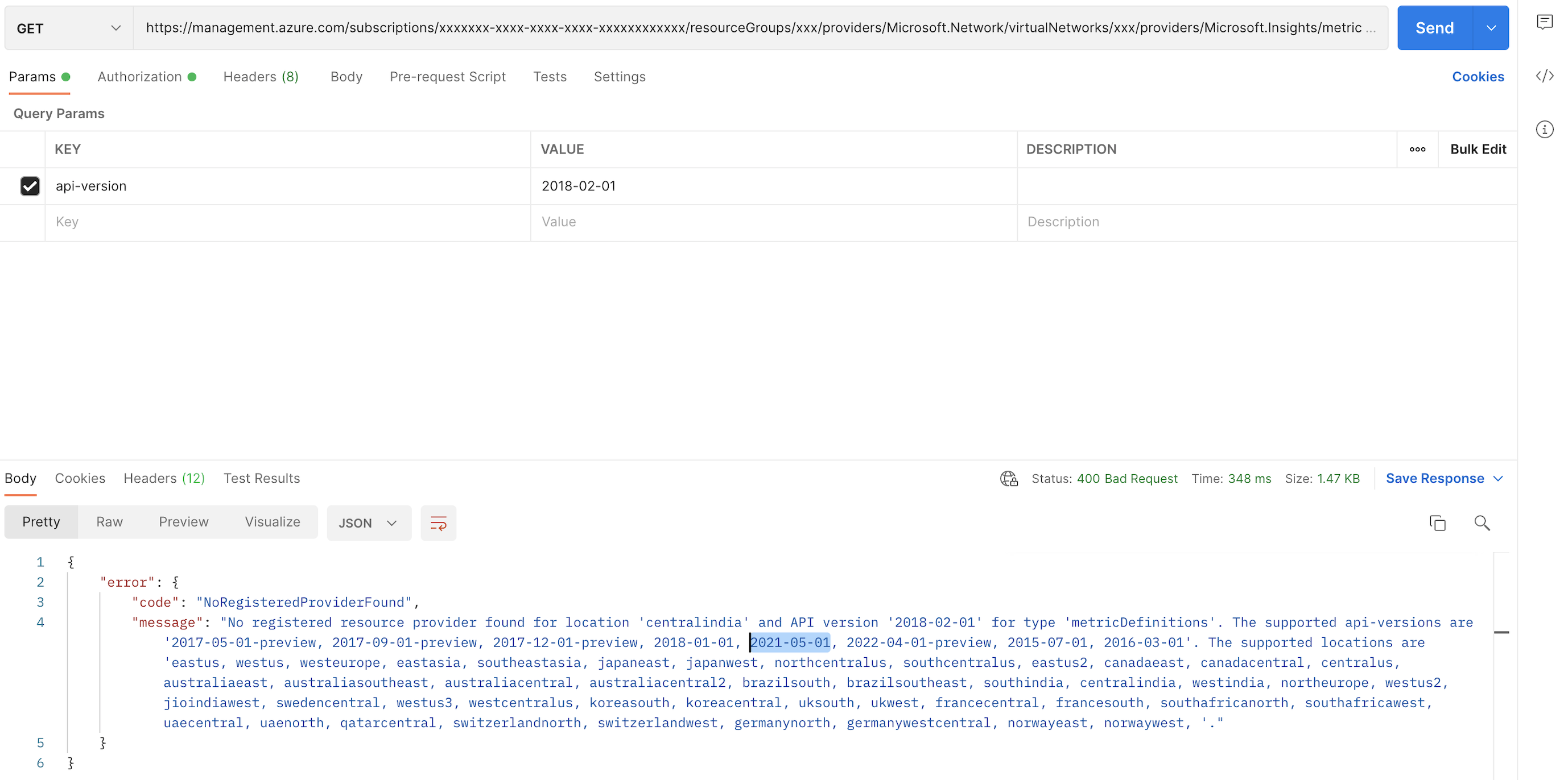 Discrepencies In Azure Api Versions For Get Resource List Get Metrics Definition List And 6599