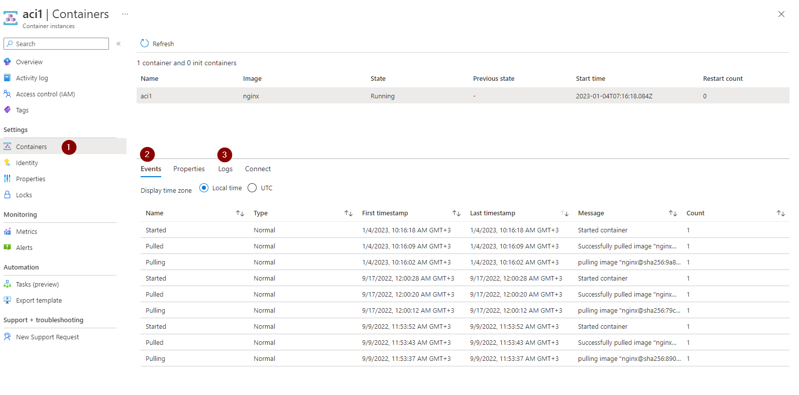 ACI Container stuck in "Waiting" state - Microsoft Q&A