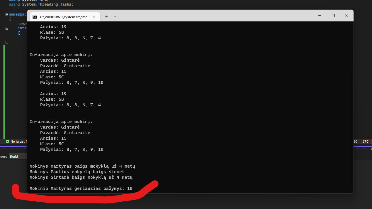 Incorrect Console display, although the code is good - Microsoft Q&A Incorrect Console display, although the code is good - Microsoft Q&A