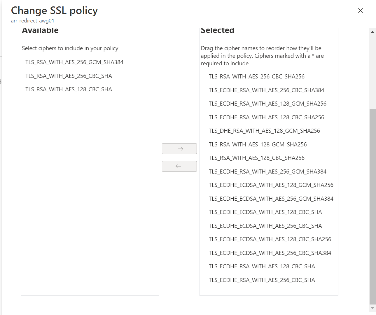 Azurer AGW - SSL score for a public domain is low - Microsoft Q&A