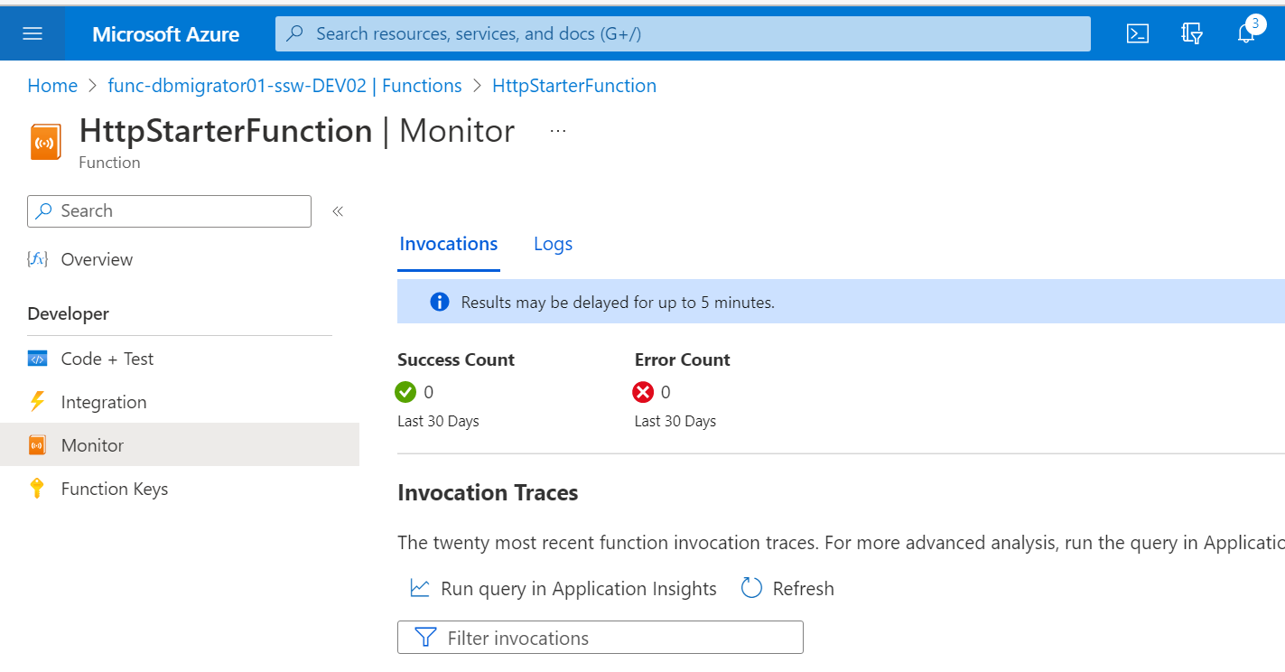 Newly created durable function with default code in azure portal ... Newly created durable function with default code in azure portal ...
