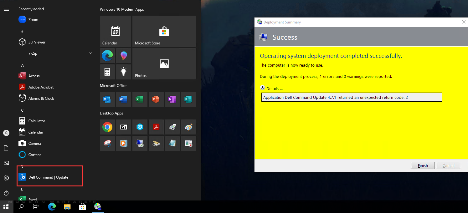 Mdt Application Dell Command Update 471 Returned An Unexpected Code 2 Microsoft Qanda
