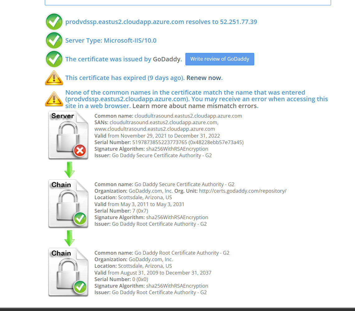 Invalid certificate azure portal vm - Microsoft Q&A