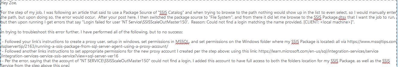 MSSQL Scheduled Task to run SSIS Package Issue - Microsoft Q&A MSSQL Scheduled Task to run SSIS Package Issue - Microsoft Q&A