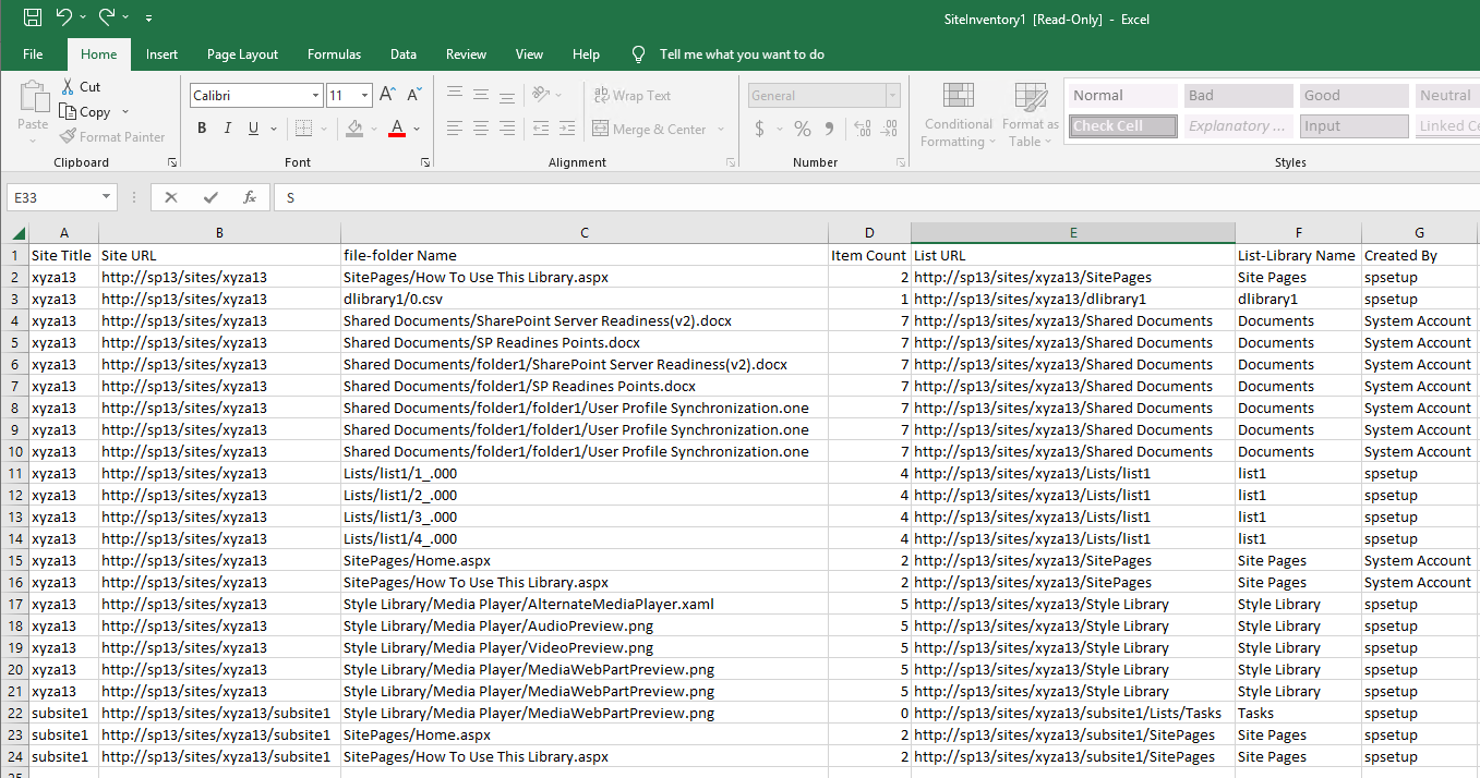 export to .csv the structure of a site in sharepoint 2016 - Microsoft Q&A