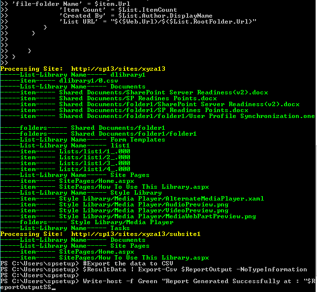 export to .csv the structure of a site in sharepoint 2016 - Microsoft Q&A