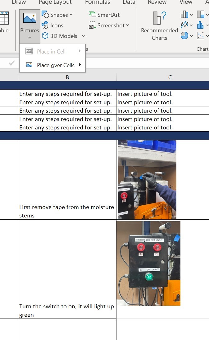 Under Insert pictures it only is giving me the option to insert "place ...