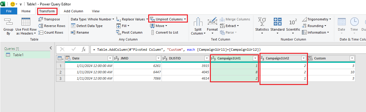 Help with automating a table with two rows of similar data into one row ...