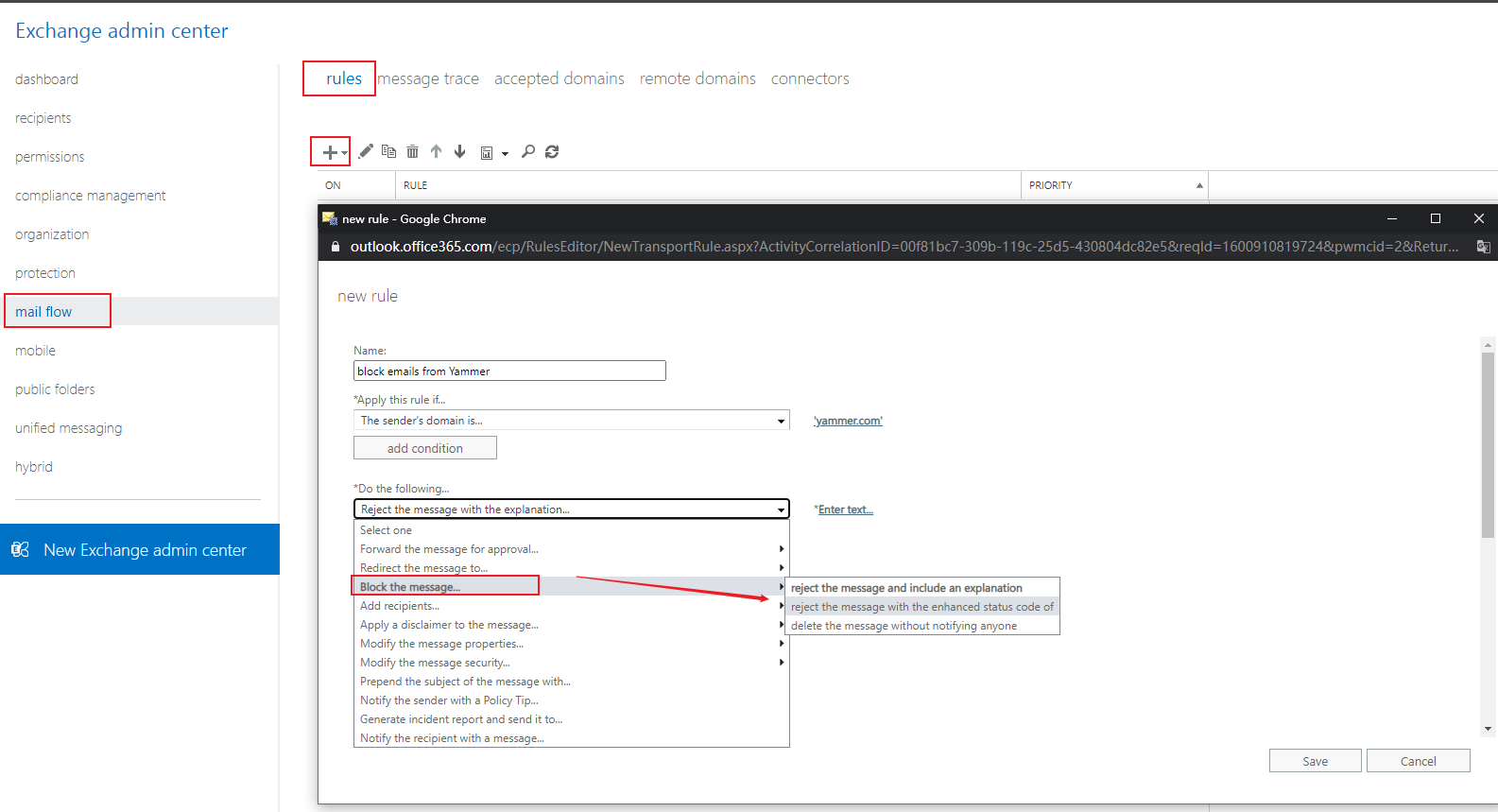 How to block emails from Yammer using rules in Exchange Online? - Microsoft Q&A
