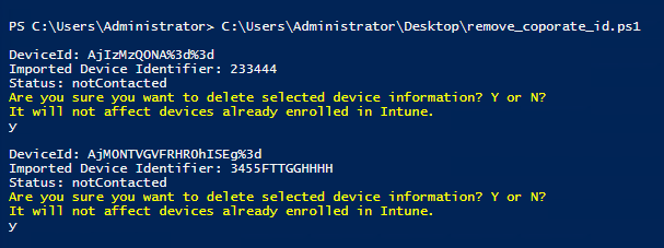 How to delete Corporate device identifiers as bulk - Microsoft Q&A