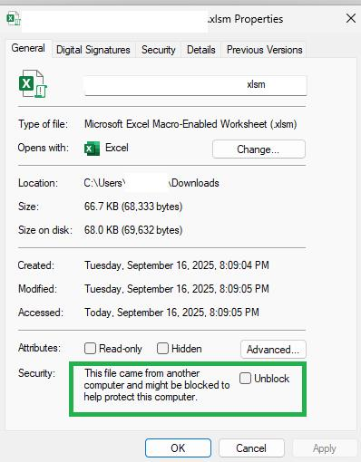 Unblock macro file - Microsoft Q&A
