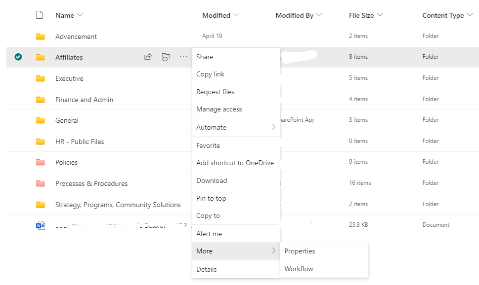 Change folder color option not visible in SharePoint - Microsoft Q&A