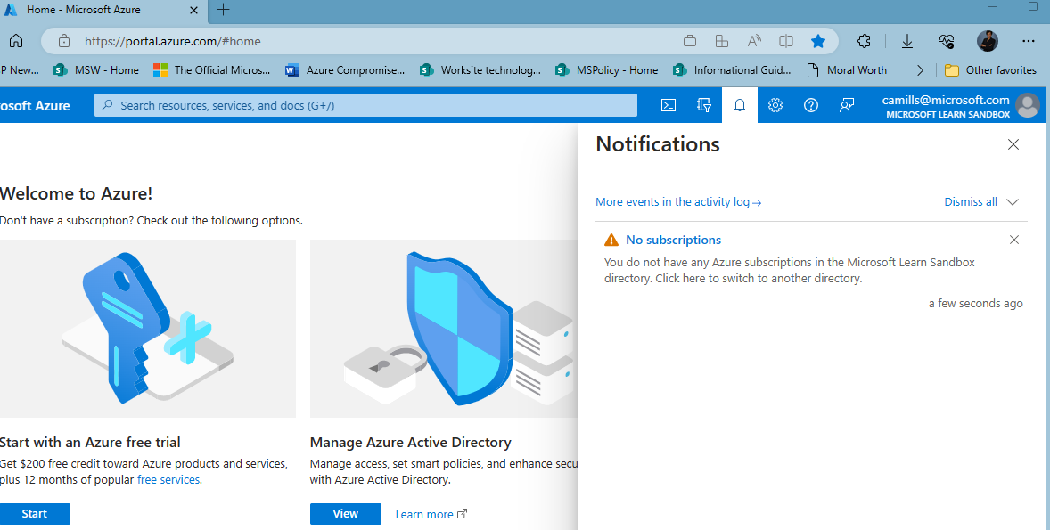 No Subscription Found In Microsoft Azure Microsoft Qanda