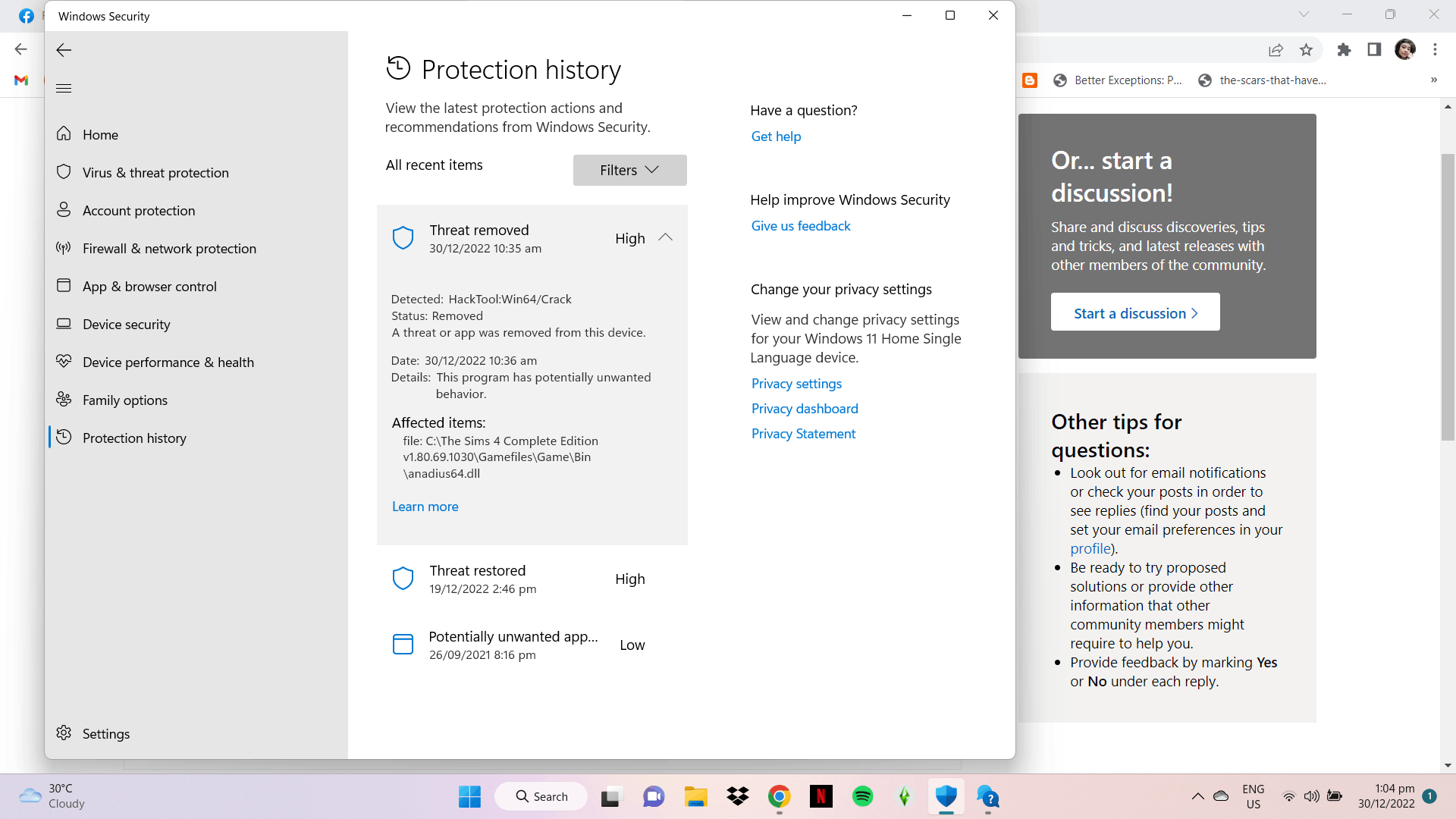 How can I restore a removed/deleted threat or app? - Microsoft Q&A