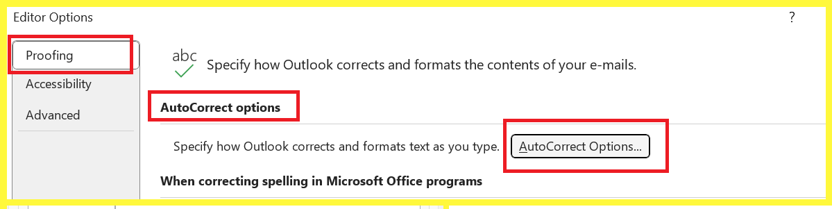 How To Turn Off Proofing Exceptions within Outlook? - Microsoft Q&A