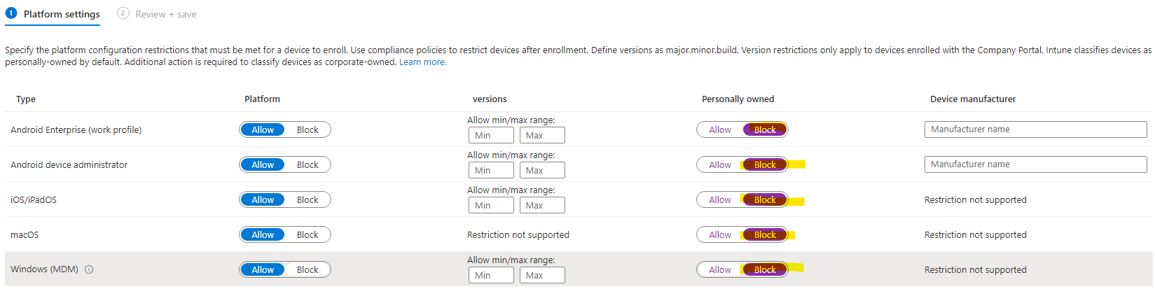 How to block BYOD from enrolling into intune - Microsoft Q&A