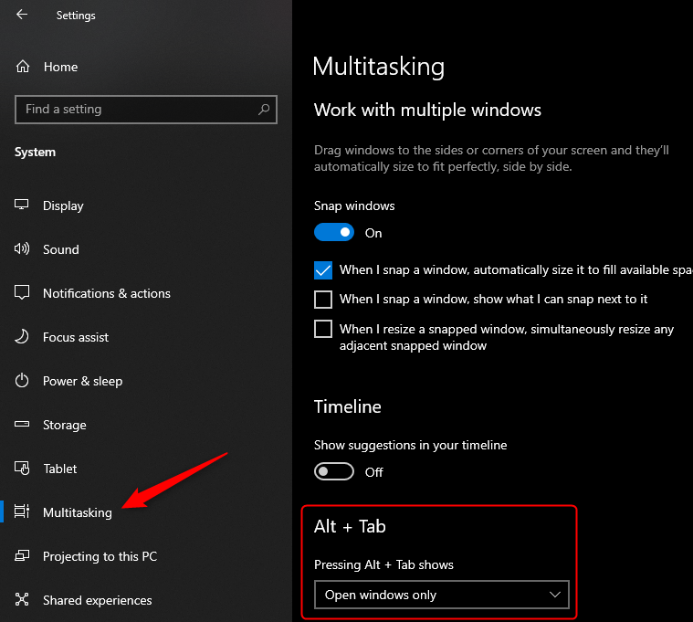 How to turn off ALT+TAB for swapping browser tabs? - Microsoft Q&A