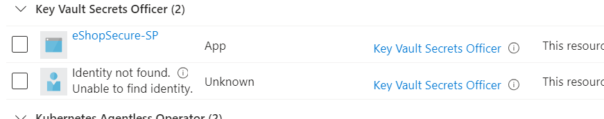 Identity not found after succesful creation of Service Principal with az cli - Microsoft Q&A
