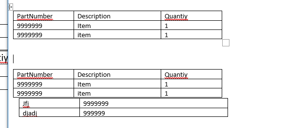 Inserting quick parts into a table - Microsoft Q&A