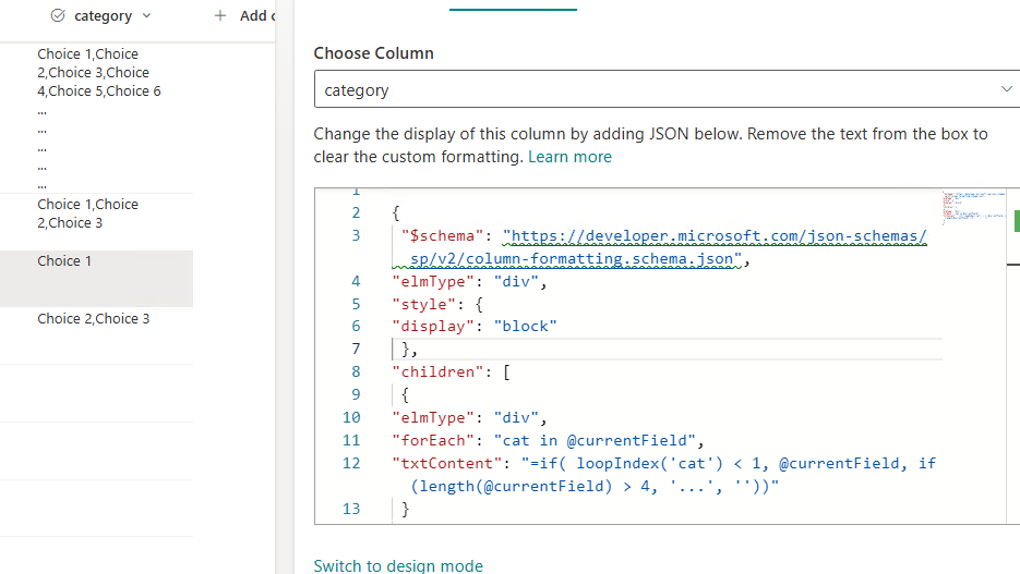 Formatting Multi-choice Column in SharePoint online to display limited options - Microsoft Q&A
