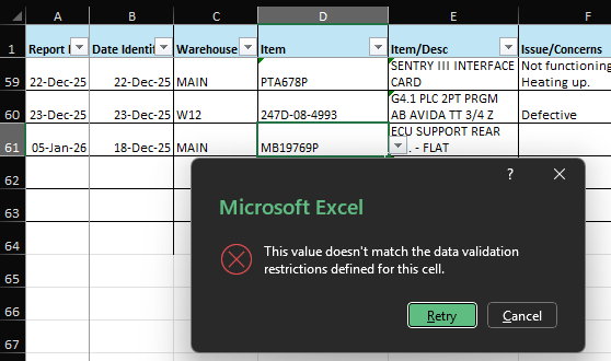 data validation not working - Microsoft Q&A