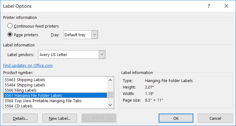 Avery Template 5567 Not printing - Microsoft Q&A