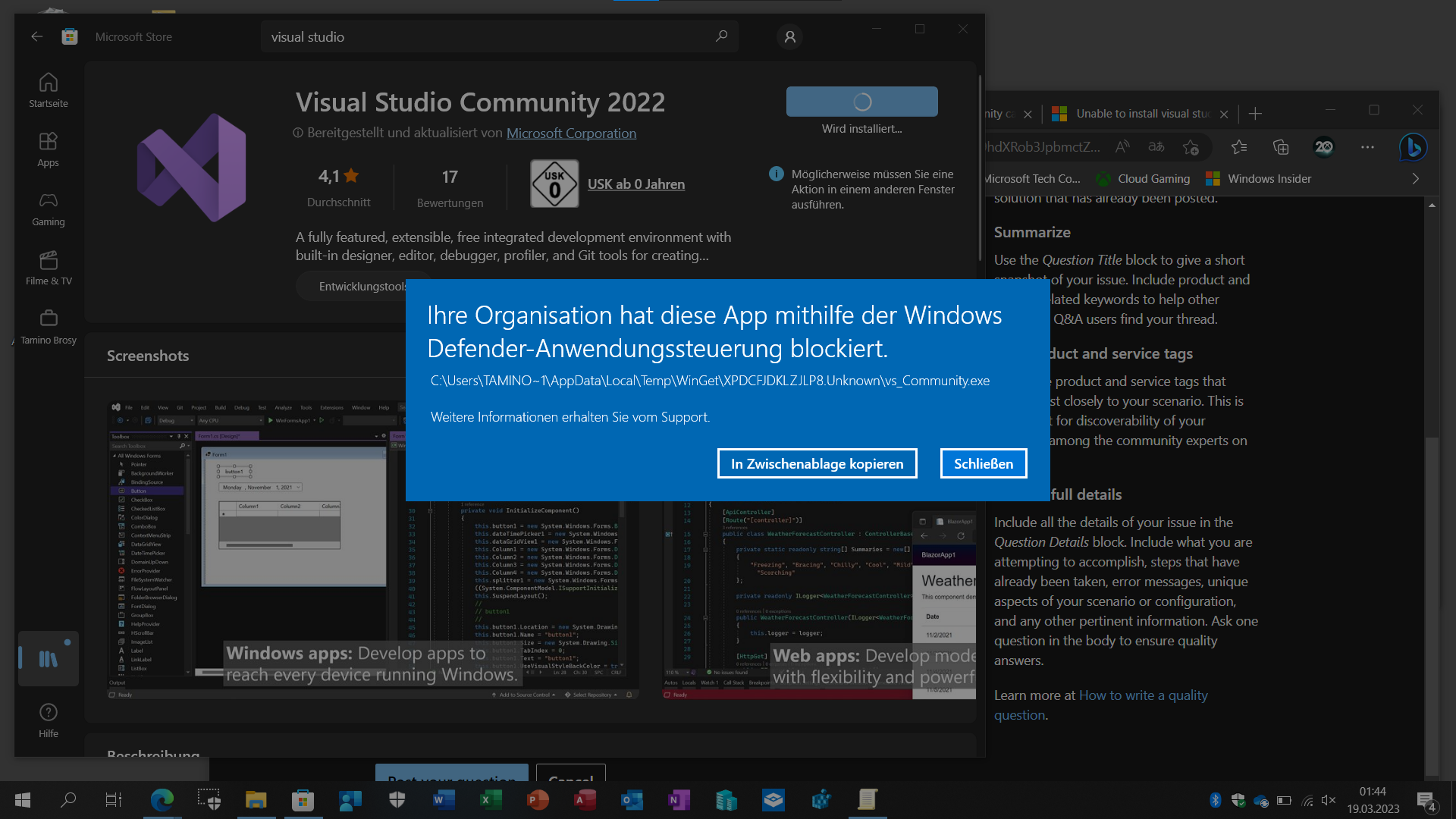 Can’t install Visual Studio - Microsoft Q&A
