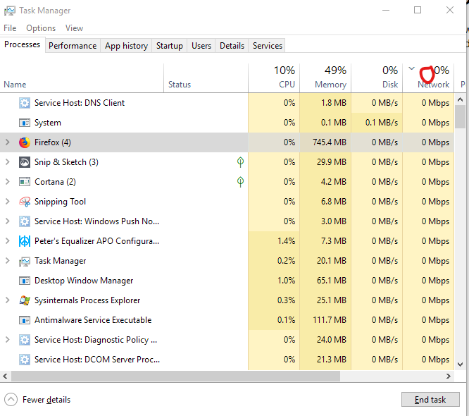 Ethernet Graph in Task Manager Shows CONSTANT Download - Microsoft Q&A