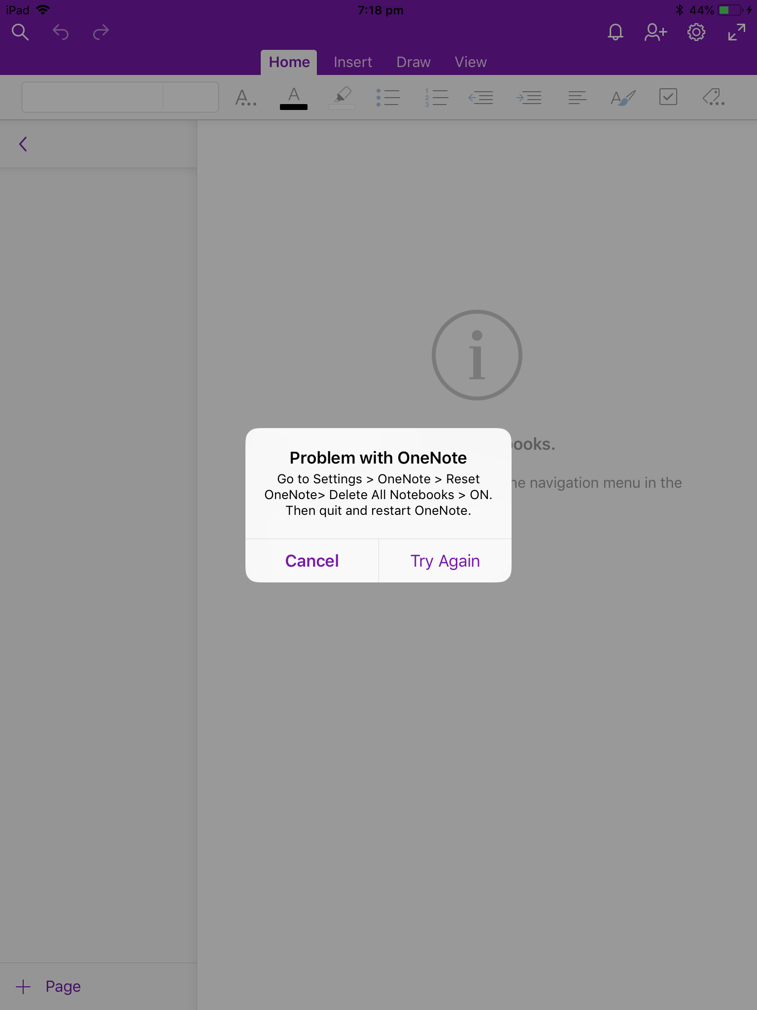 OneNote on iPad does not open. - Microsoft Q&A