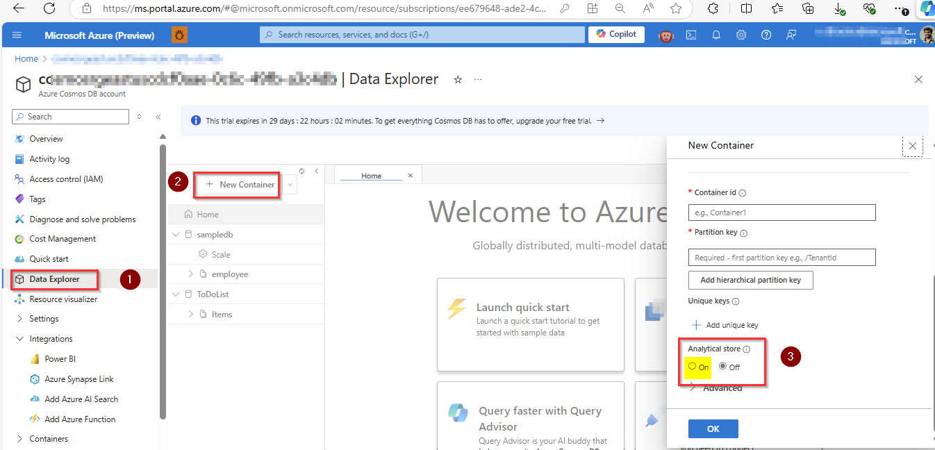 Cosmos db in synapse - Microsoft Q&A