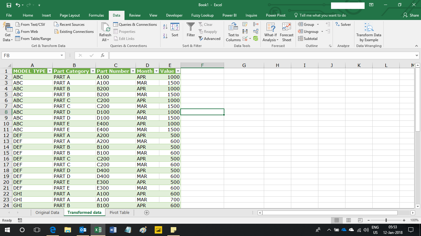 multiple fields as row labels on the same level in pivot table Excel ...