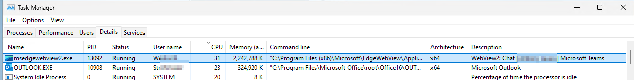 high cpu usage msedgewebview2 with teams - Microsoft Q&A