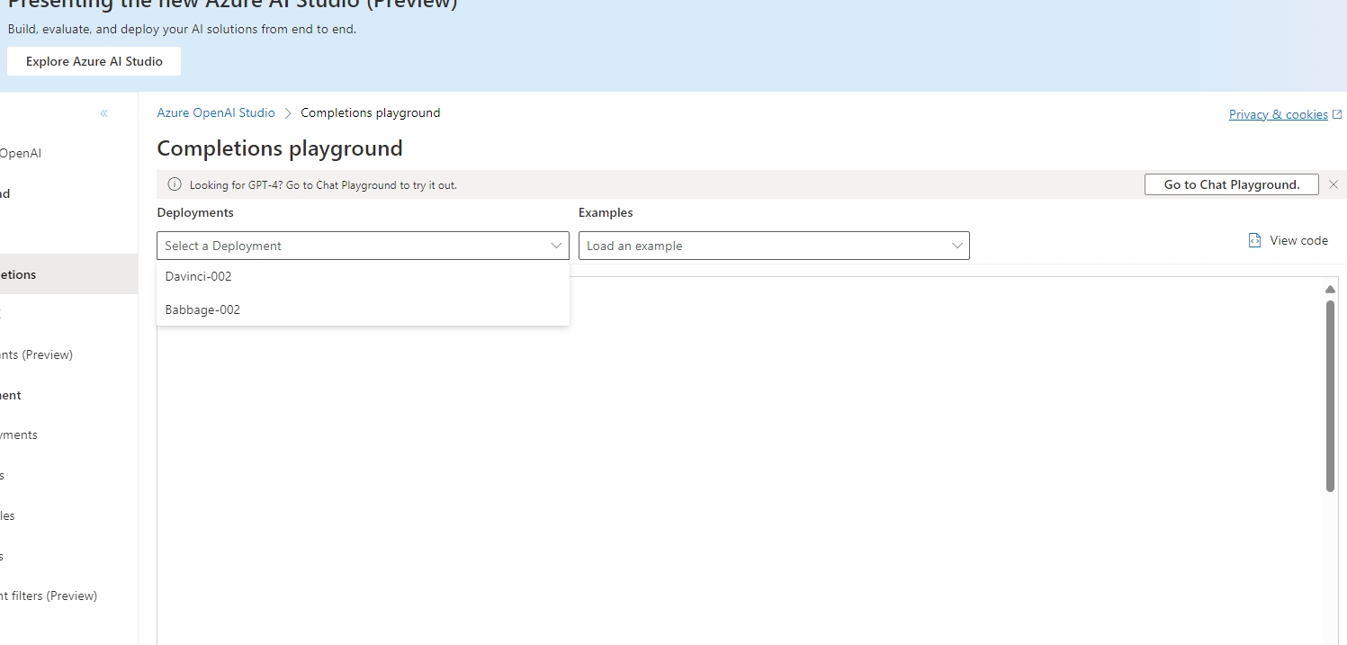 Azure Completion Ai Playground Produces Garbage Microsoft Qanda