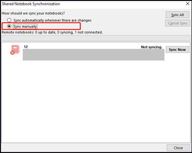 OneNote can't sync your notes right now. We'll keep trying. (Error code ...